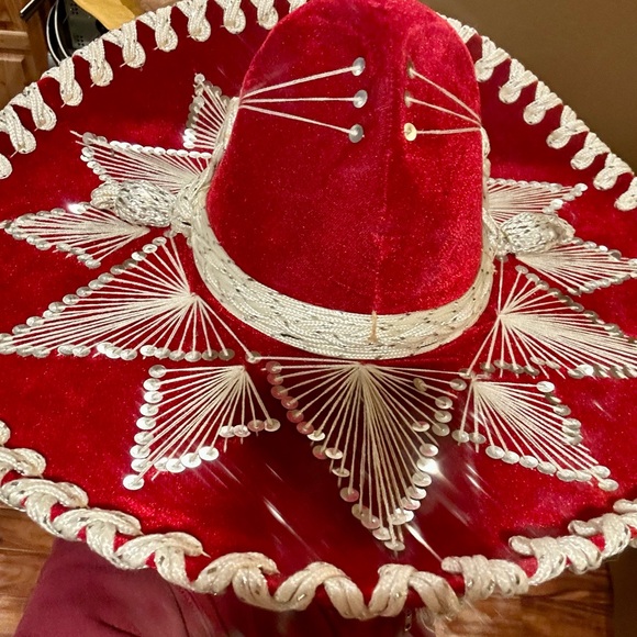 Accessories | Luna Authentic Red Mexican Sombrero From Mexico | Poshmark
